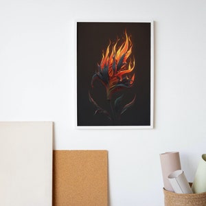 Burning Lilly Print, Printable Wall Art, Flower Art Print, Flower ...