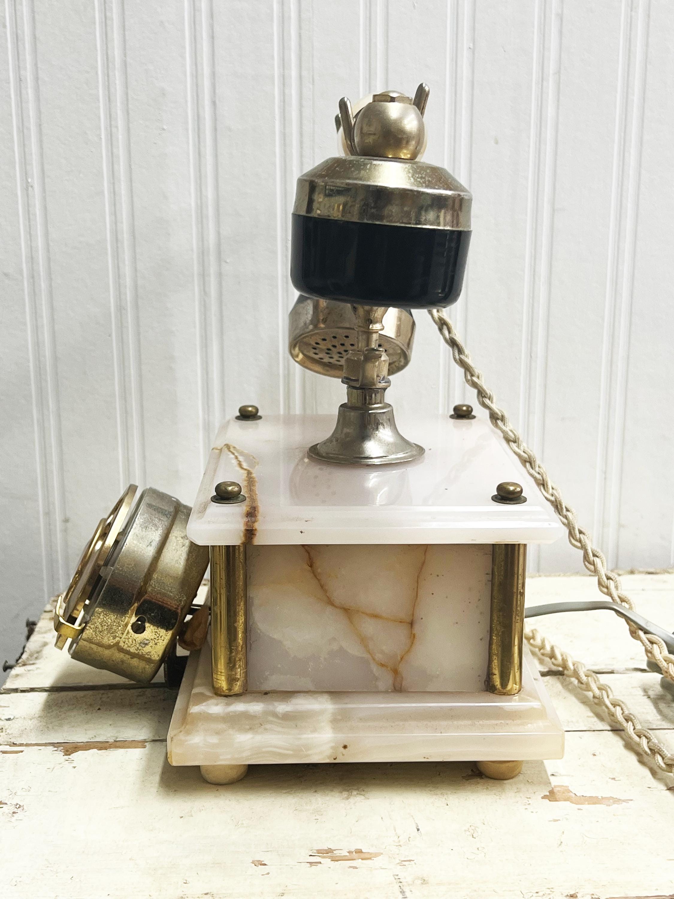 Vintage Rotary Marble Telephone With Beautiful Details in Working ...