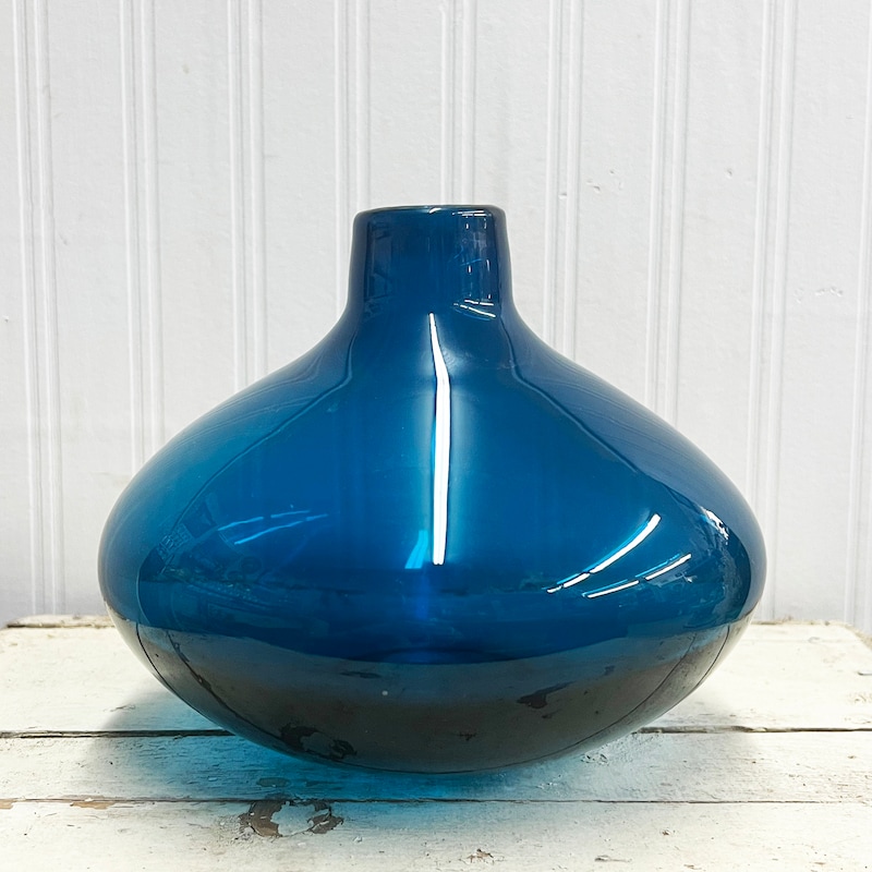 Blue Glass Vase - Etsy