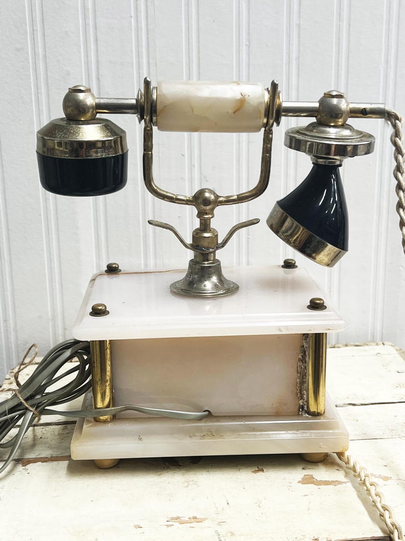 Vintage Rotary Marble Telephone With Beautiful Details in Working ...