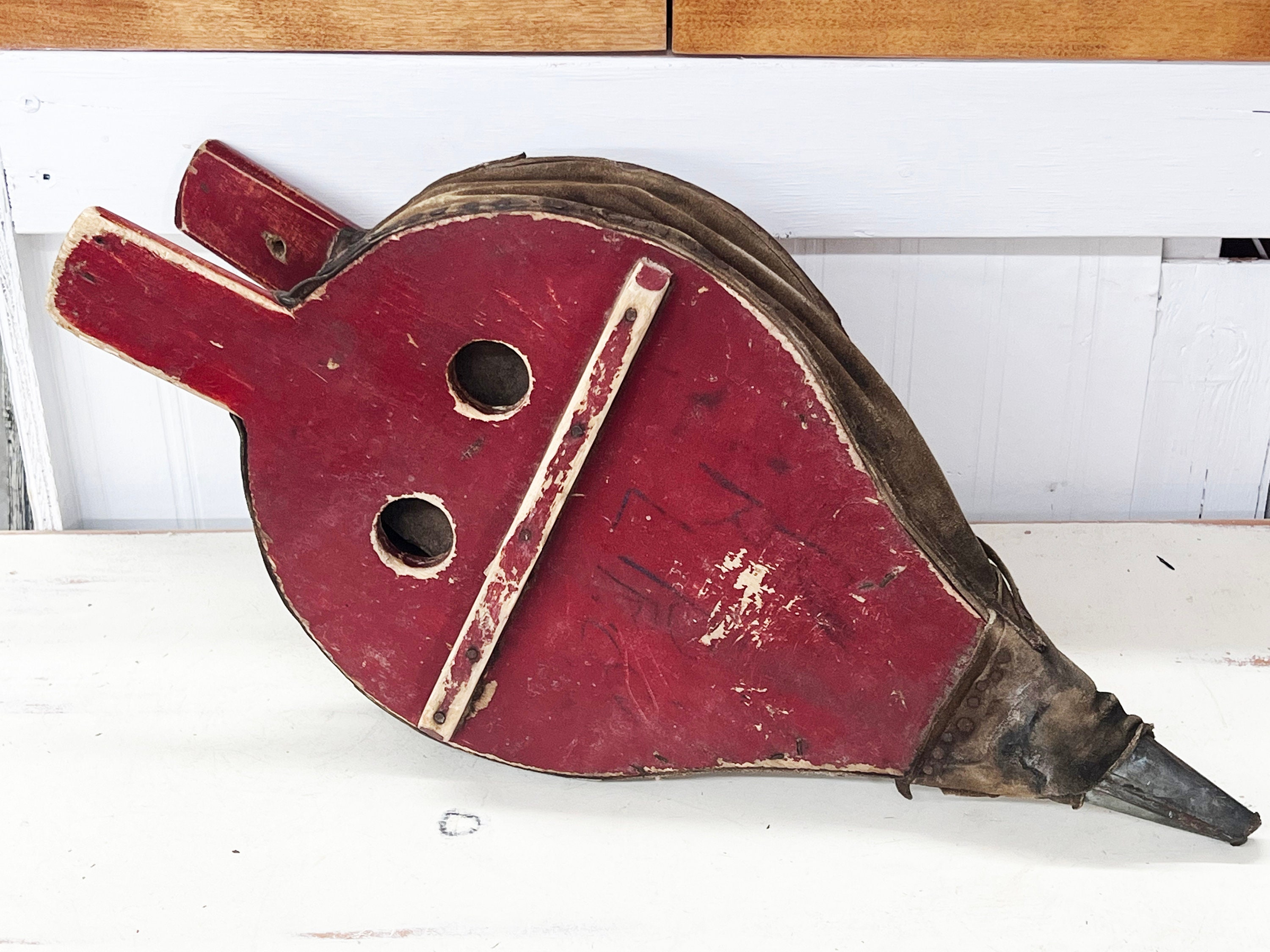 Antique Primitive Bellows Made With Wood, Leather and Metal - Etsy