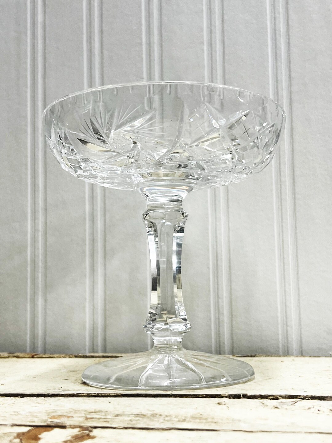 Vintage Cut Crystal Pinwheel Dessert Glass Candy Dish - Etsy