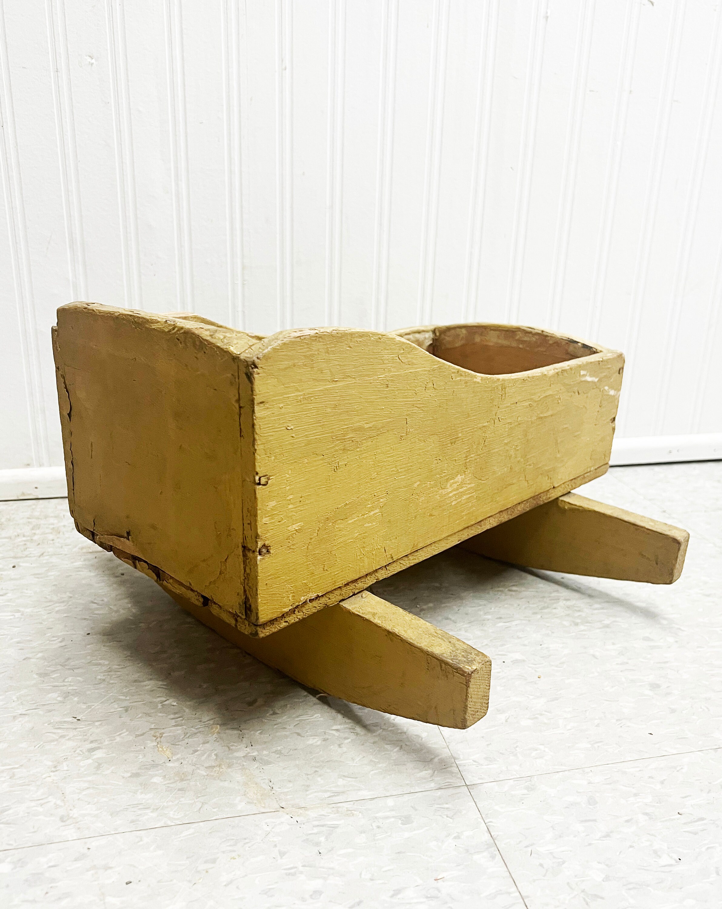 Vintage Wood Doll Size Cradle Rocker Crib - Etsy
