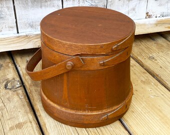 Wood Firkin Pail Bucket With Handle Primitive Vintage Wood - Etsy