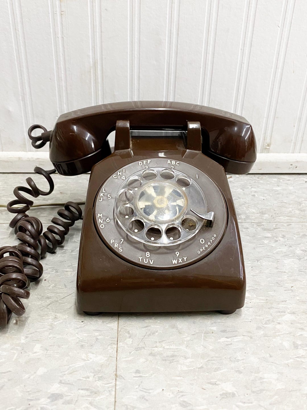 Vintage Dark Brown Rotary Dial Telephone Retro Chocolate Colored Phone ...