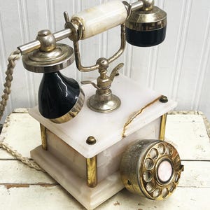 Vintage Rotary Marble Telephone With Beautiful Details in Working ...