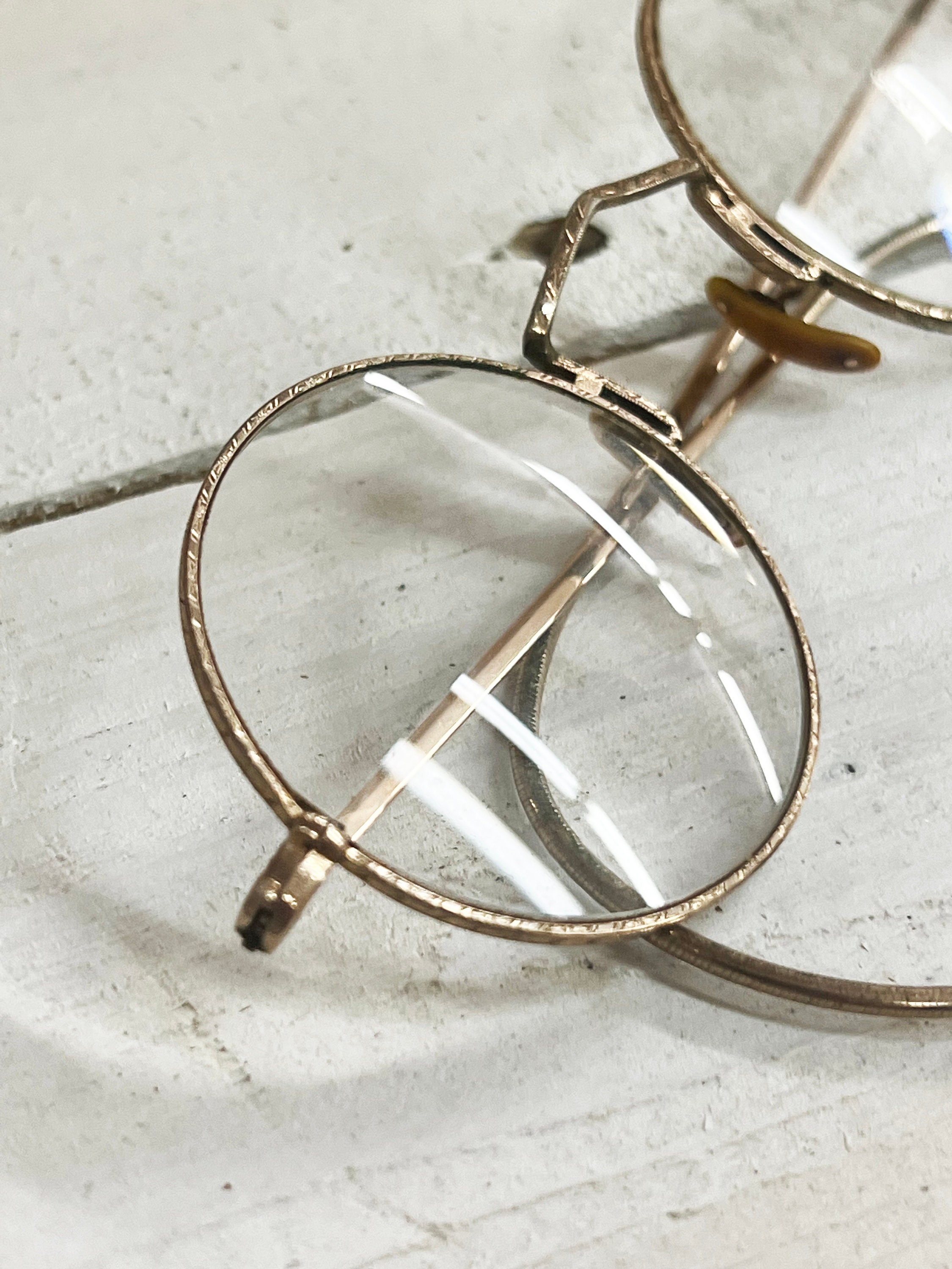 Pair of Antique 1920's Round Reading Glasses With Details - Etsy