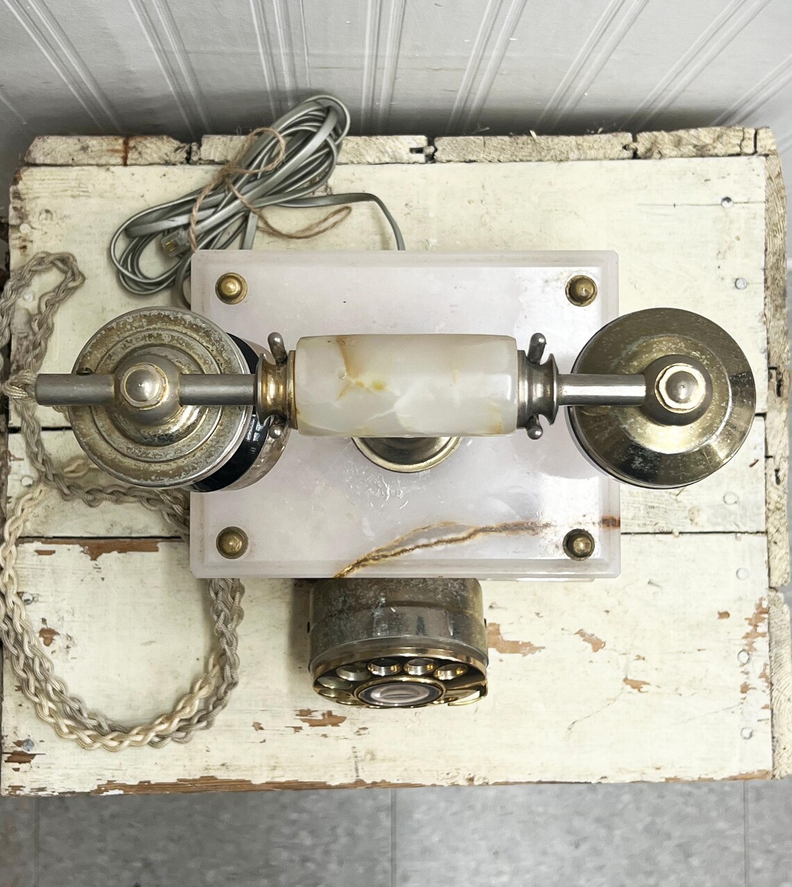 Vintage Rotary Marble Telephone With Beautiful Details in Working ...