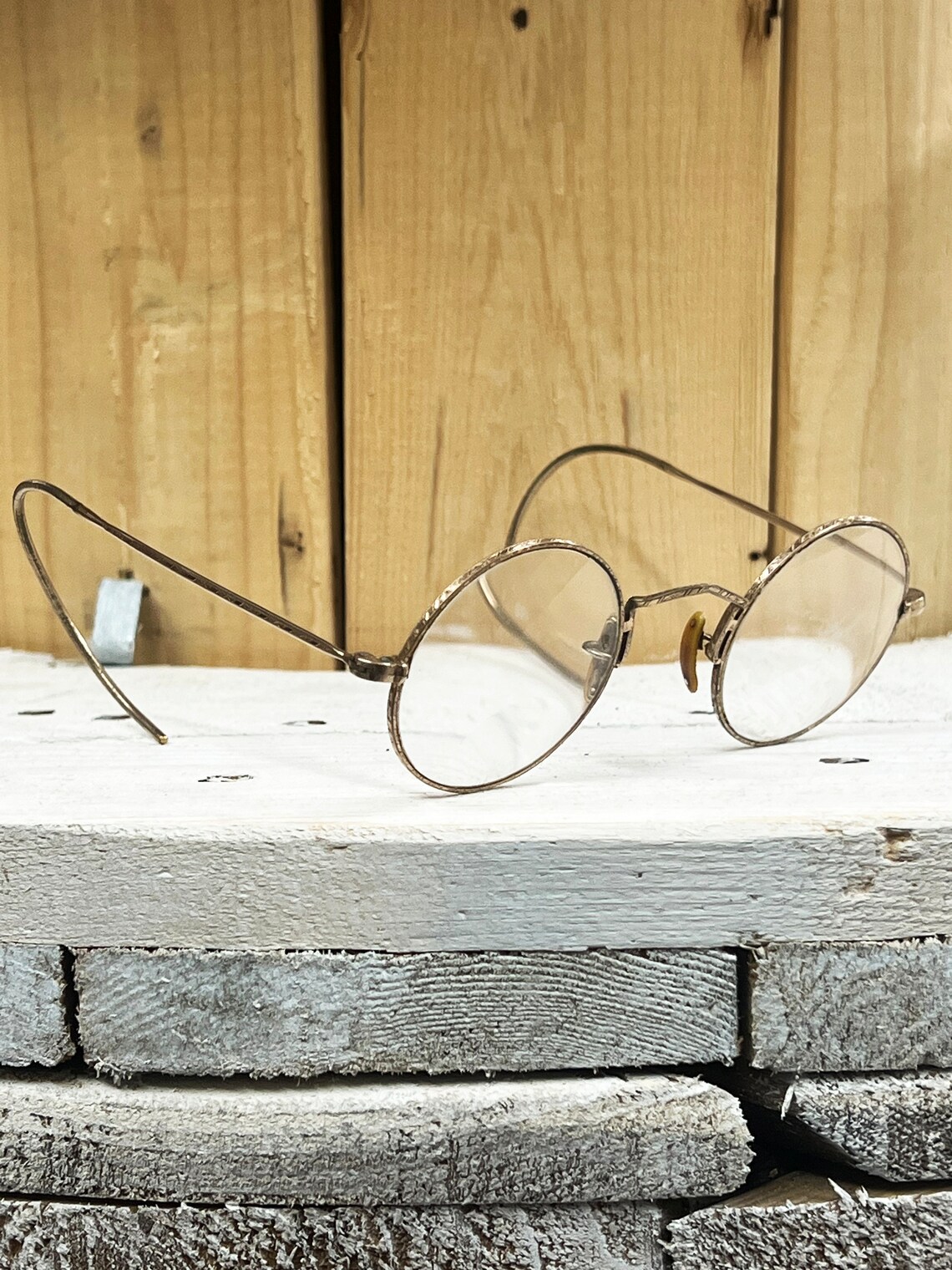 Pair of Antique 1920's Round Reading Glasses With Details - Etsy
