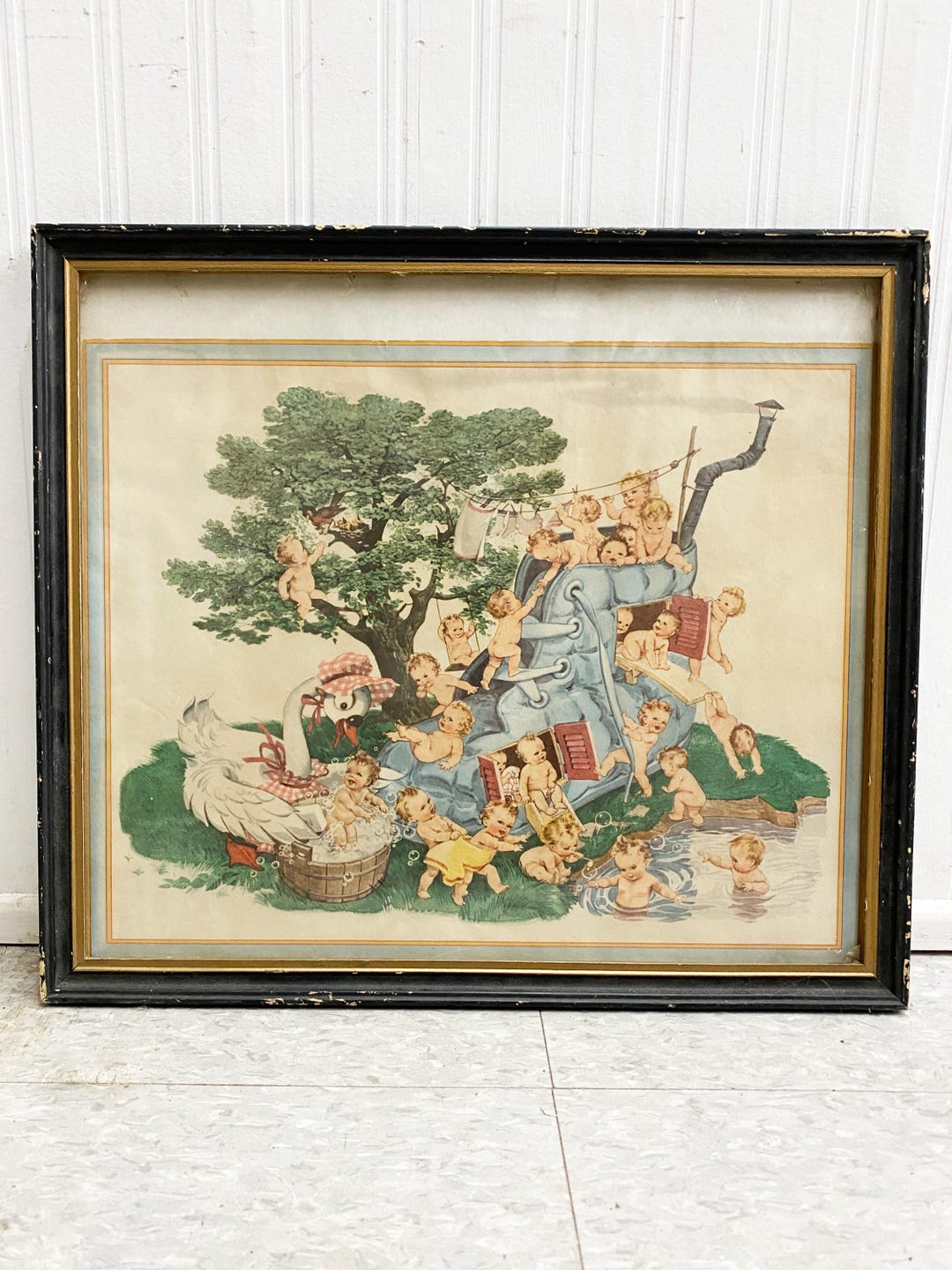 1940's SWANNY BABIES Vintage Framed Print Swan Soap Ad - Etsy