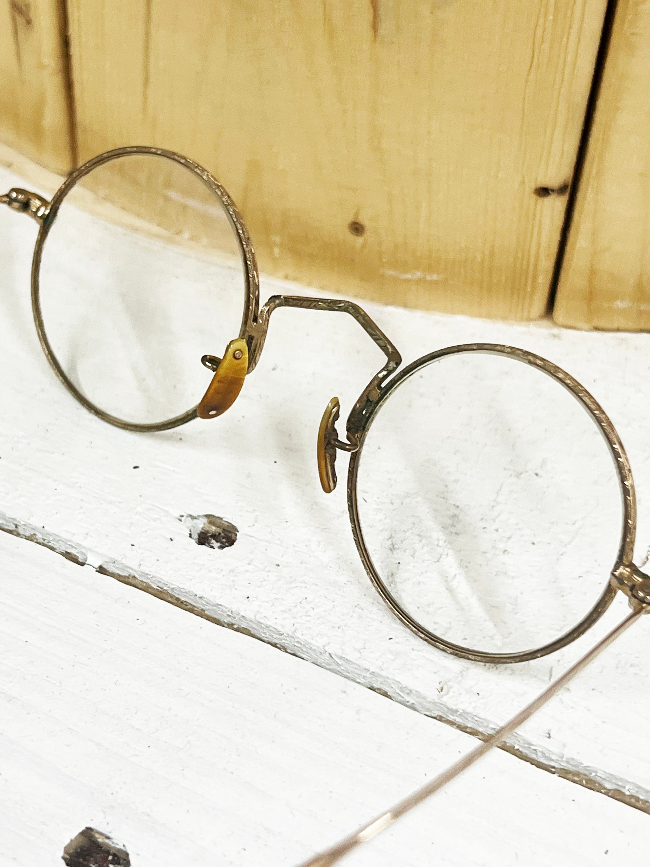 Pair of Antique 1920's Round Reading Glasses With Details - Etsy