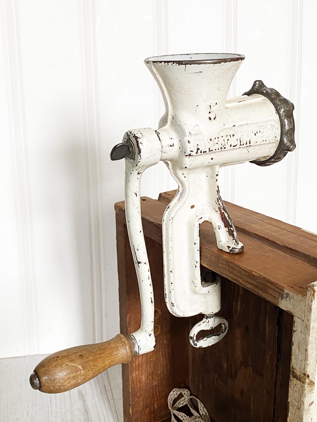Antique Tabletop Meat Grinder Heavy Cast Iron Alexanderwerk Industrial ...