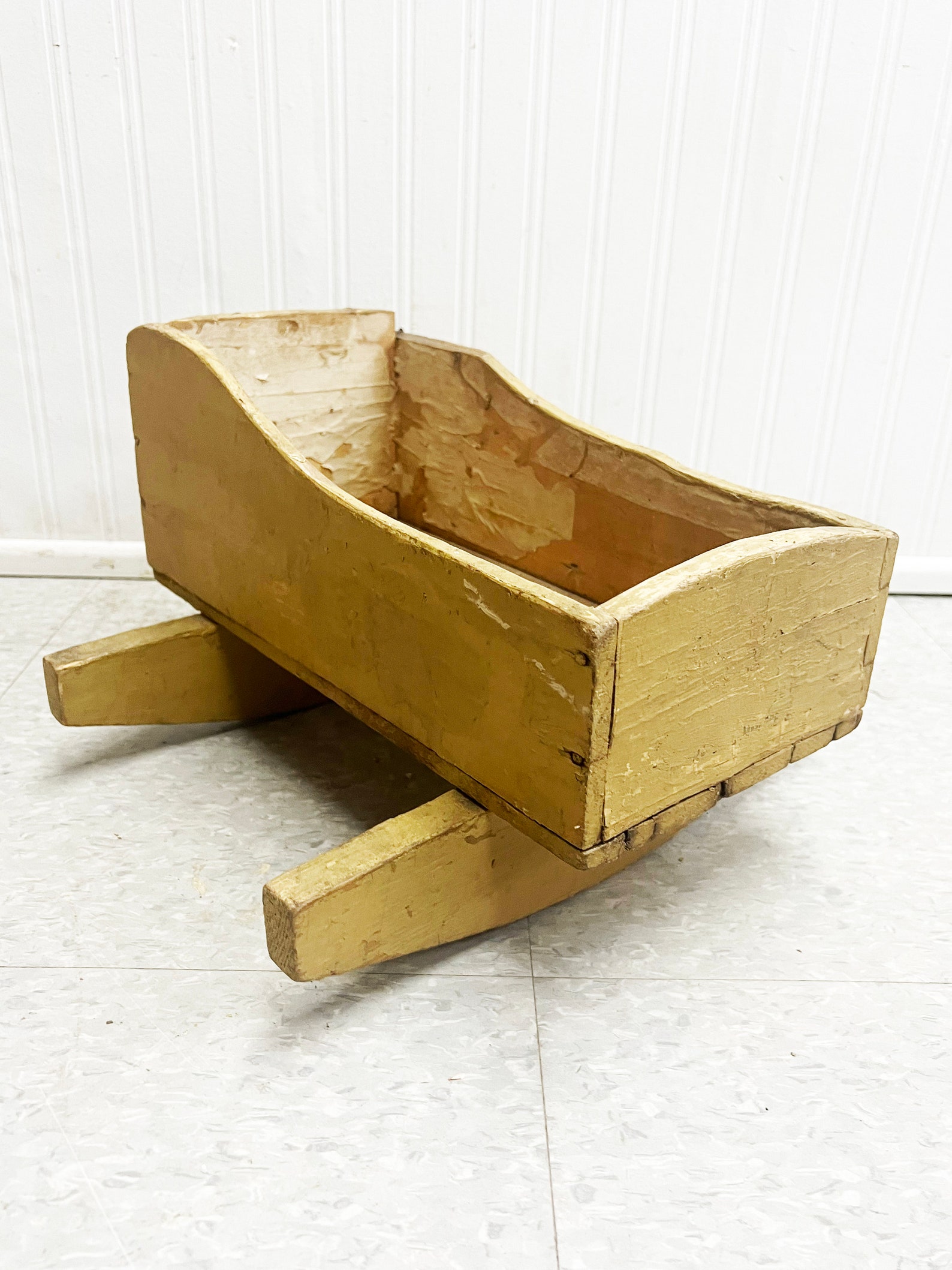 Vintage Wood Doll Size Cradle Rocker Crib - Etsy