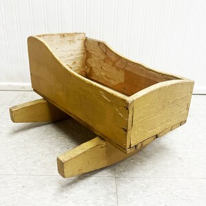 Vintage Wood Doll Size Cradle Rocker Crib - Etsy