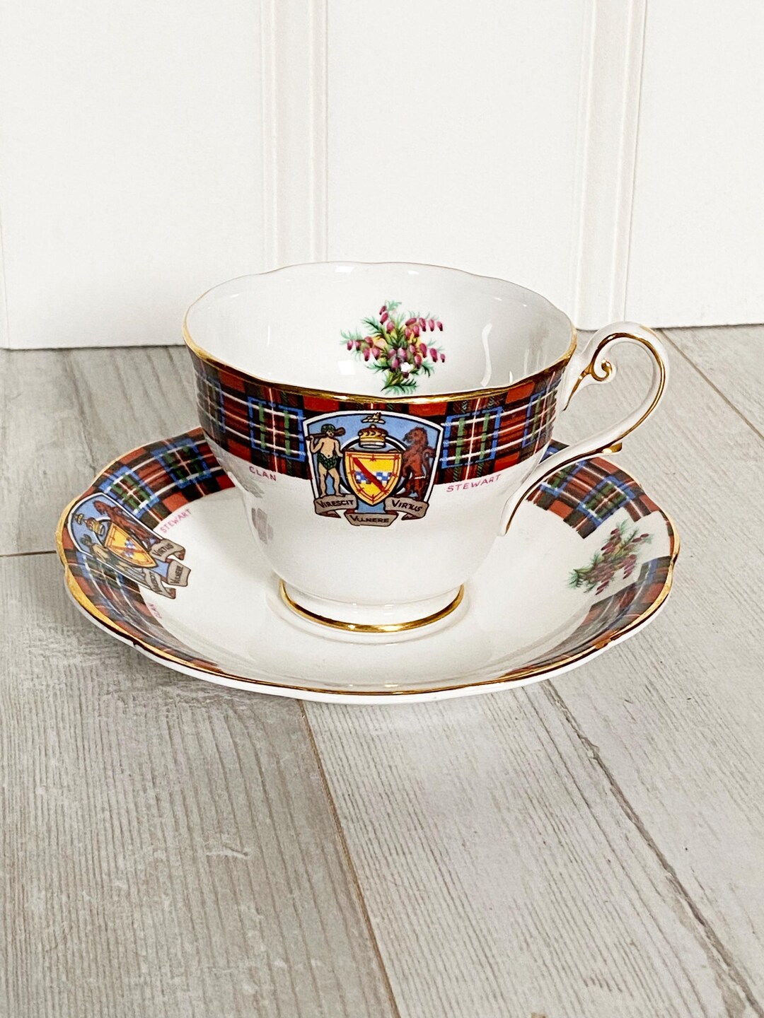 Vintage Clan Stewart Tea Cup and Saucer, Royal Standard Fine China - Etsy