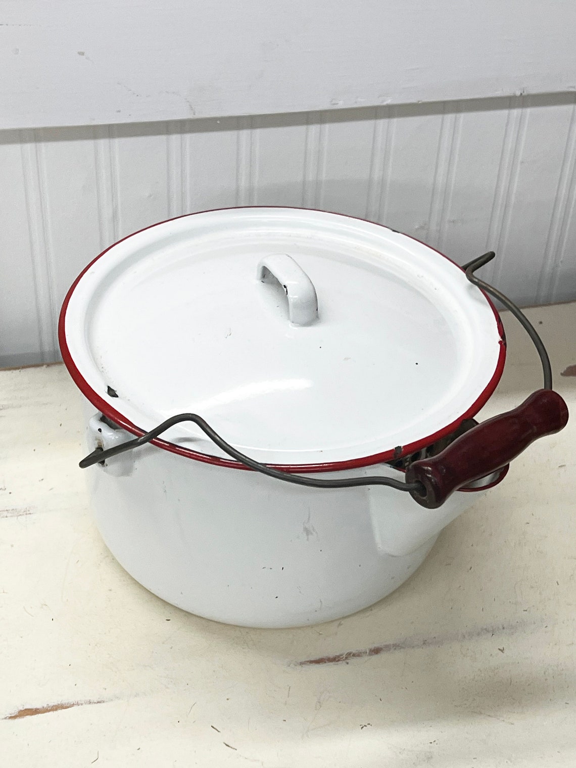 Vintage Enamel Cooking Pot With Lid - Etsy