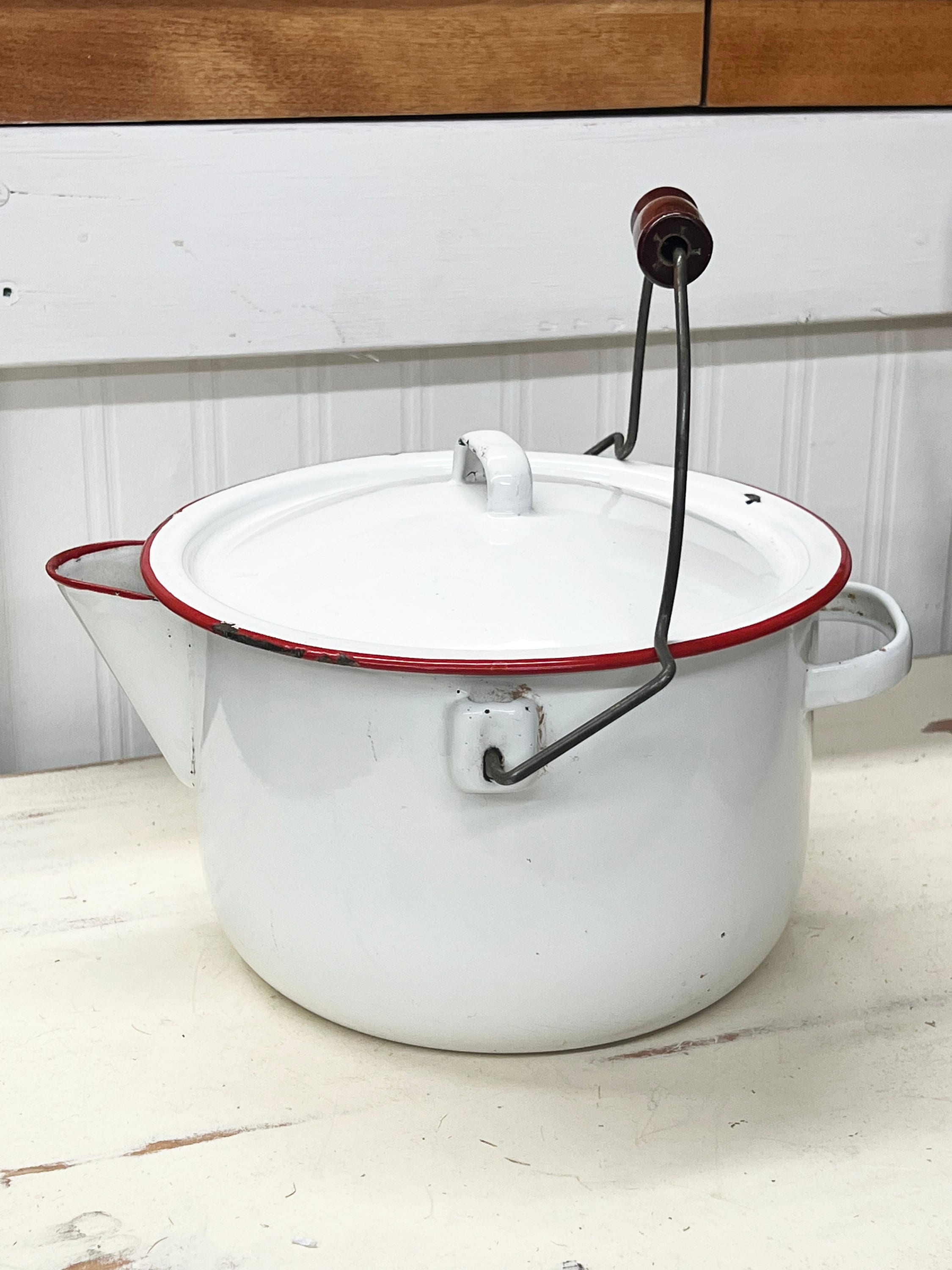 Vintage Enamel Cooking Pot With Lid - Etsy