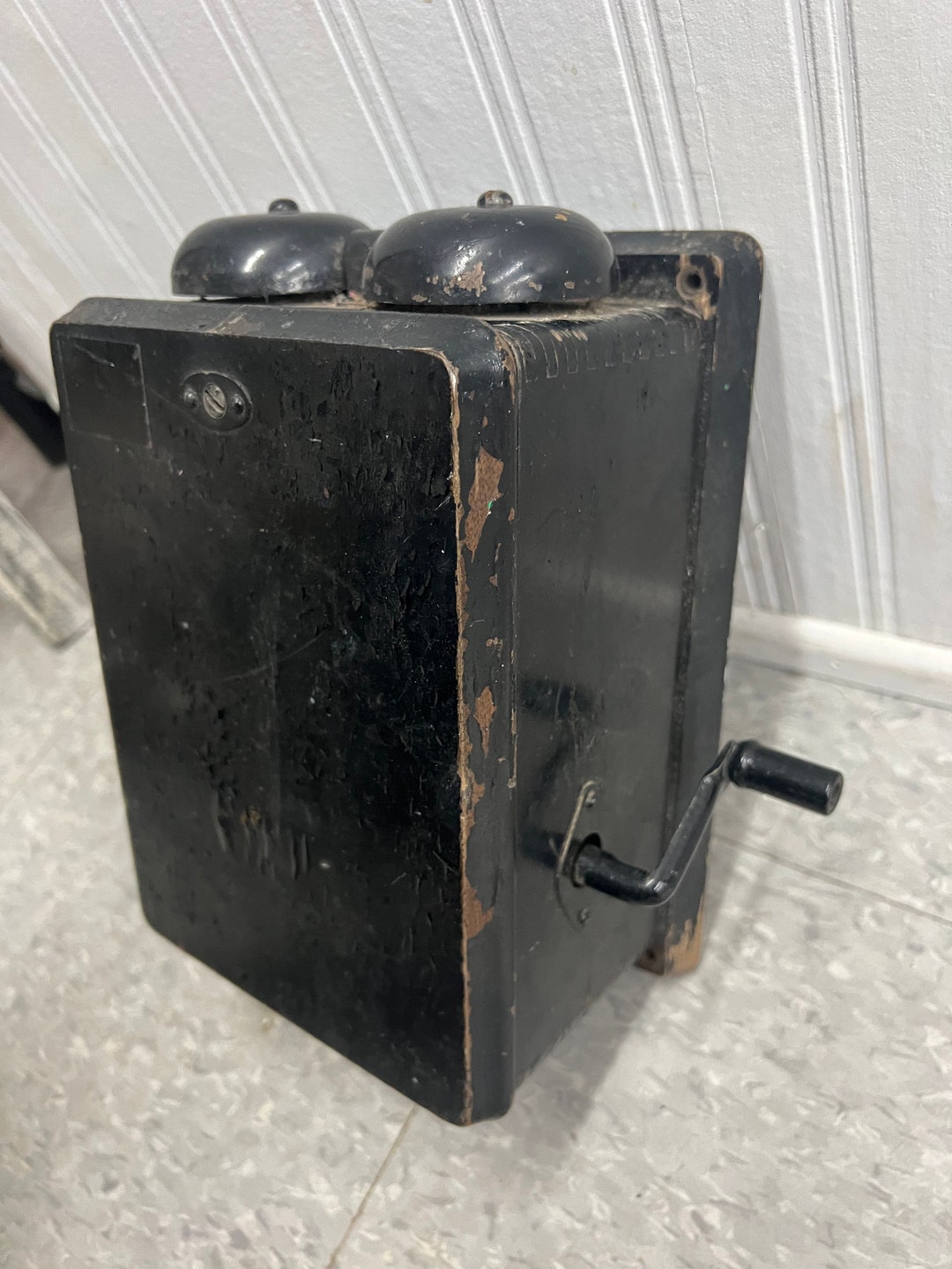 Antique Wooden Box Crank Telephone From the 1930's Painted Black - Etsy