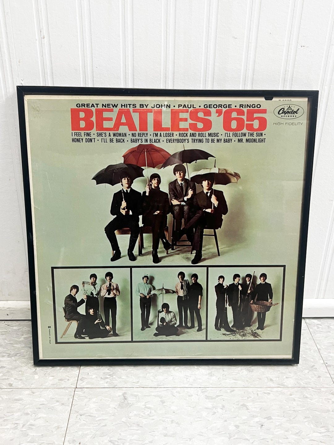 Vintage BEATLES '65 LP Vinyl Record Capitol Records With Frame and ...