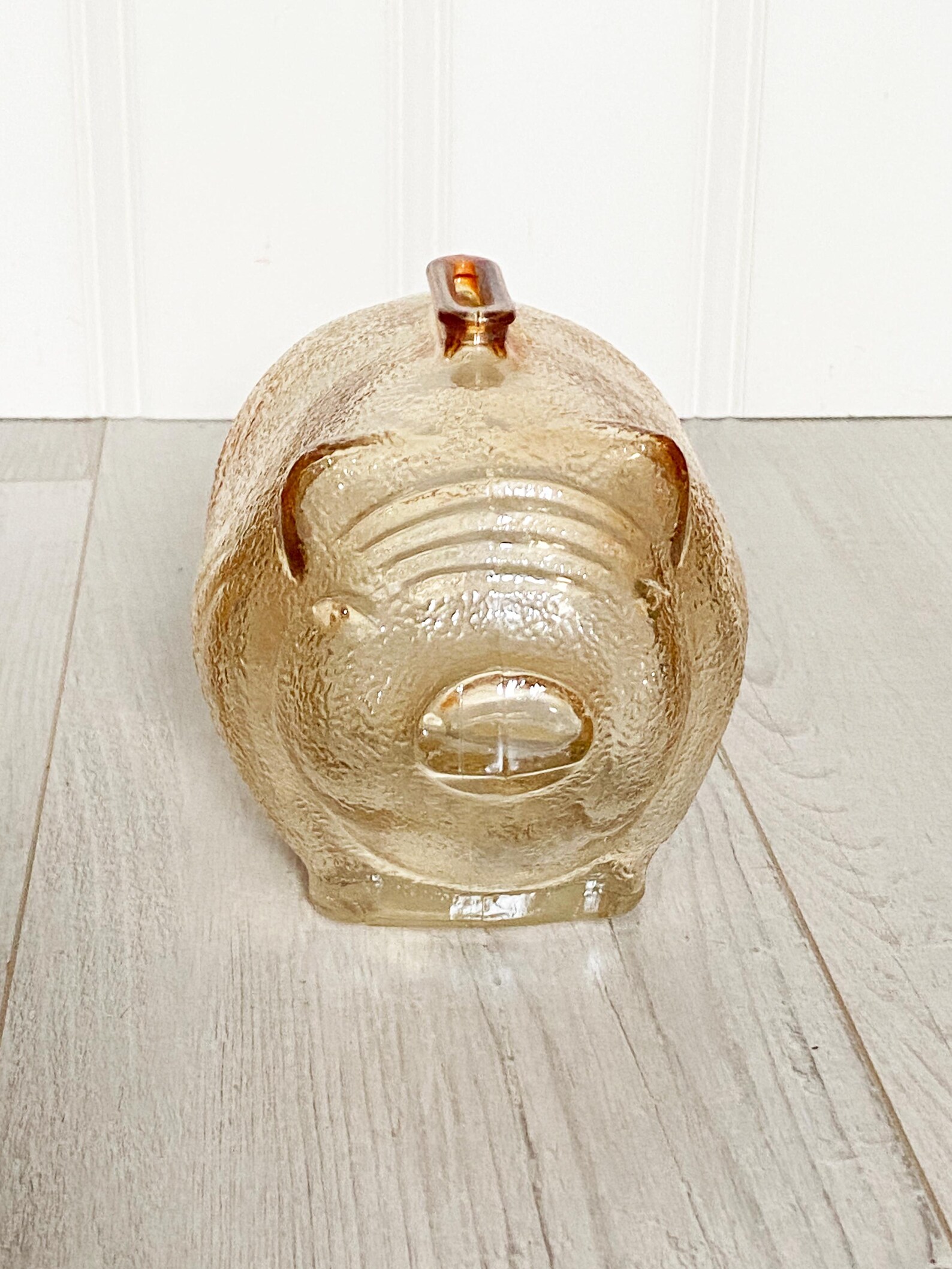 Vintage Carnival Glass Piggy Bank, Pink Iridescent Anchor Hocking Coin ...