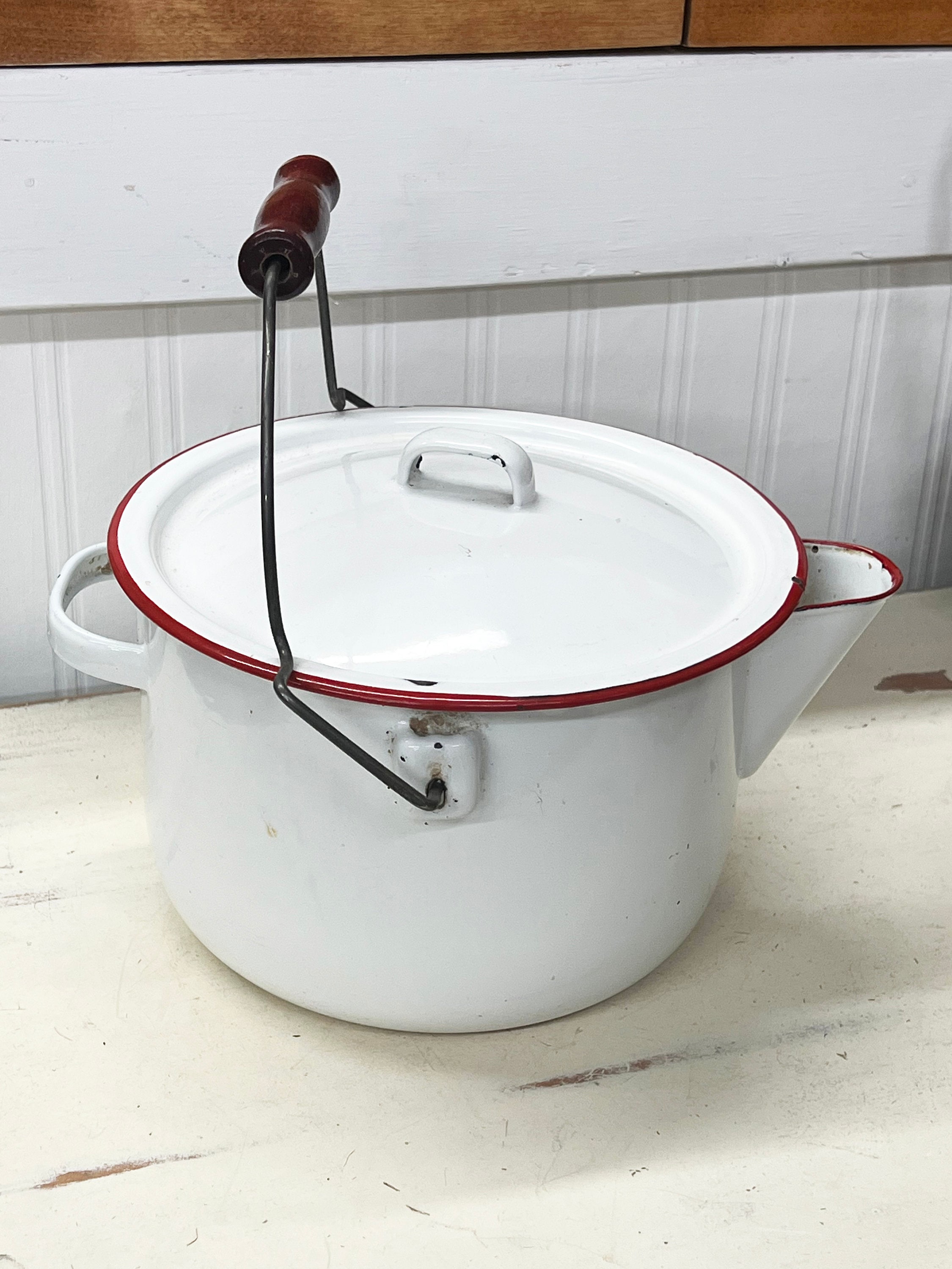 Vintage Enamel Cooking Pot With Lid - Etsy