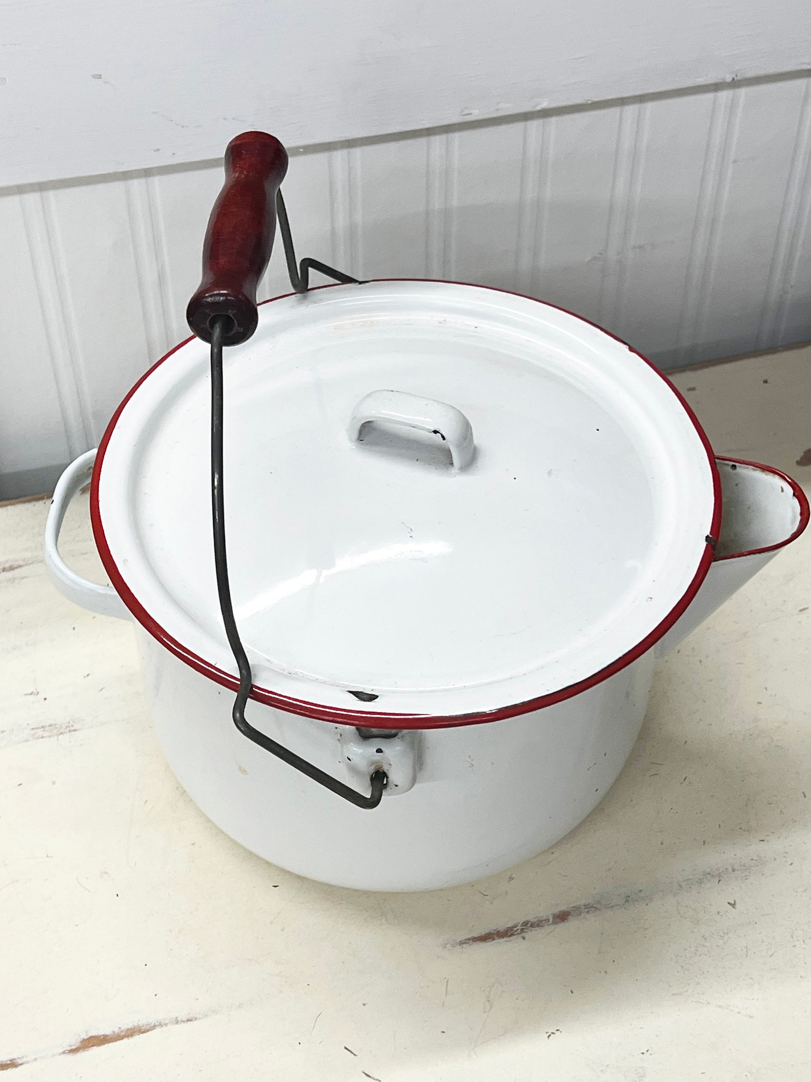Vintage Enamel Cooking Pot With Lid - Etsy