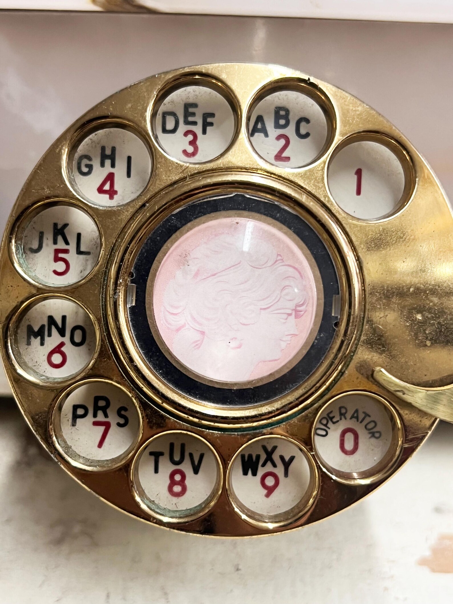 Vintage Rotary Marble Telephone With Beautiful Details in Working ...