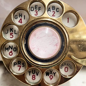 Vintage Rotary Marble Telephone With Beautiful Details in Working ...