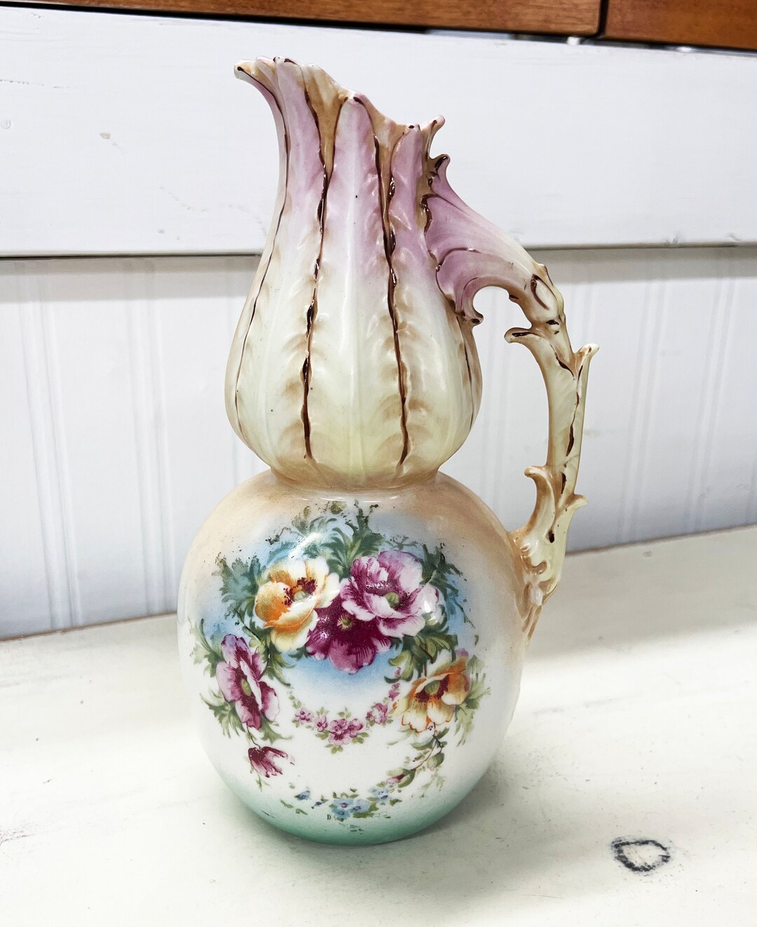 Vintage Austrian Ceramic Floral Vase - Etsy