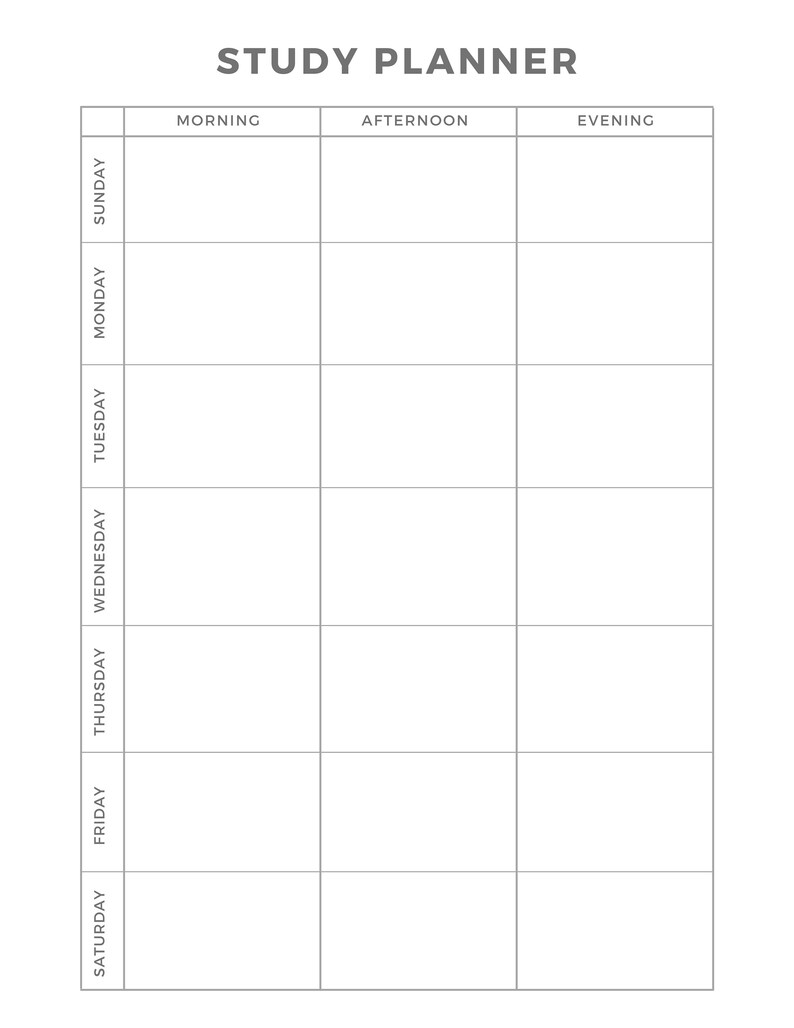 Minimalist Study Planner, Student Planner Digital, Student Study ...