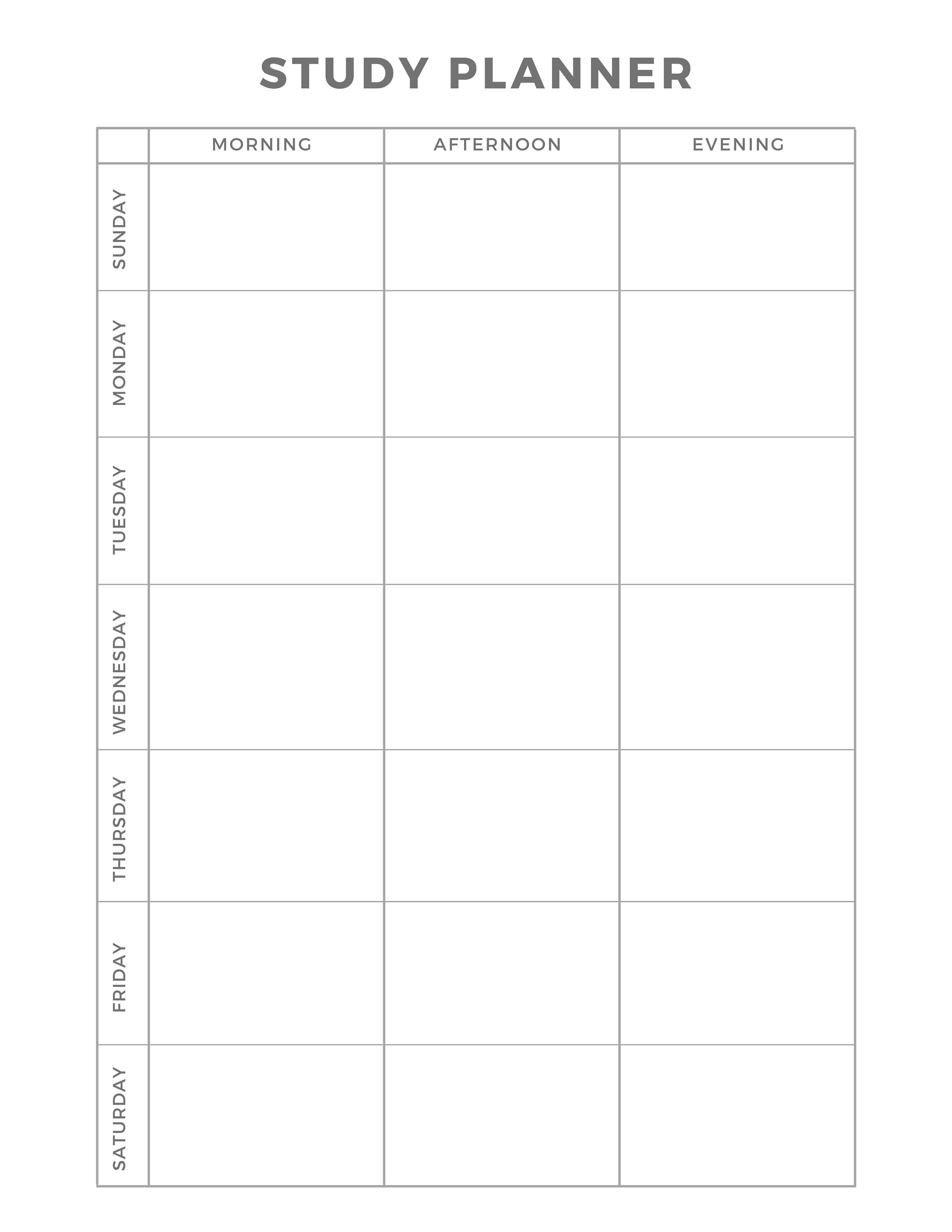 Minimalist Study Planner, Student Planner Digital, Student Study ...