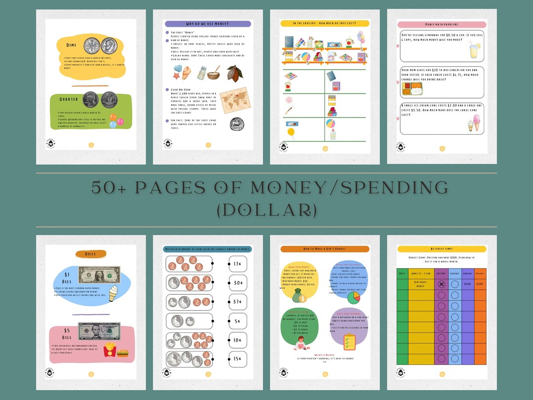 Kids Financial Workbook, Printable Money Activities for Children ...