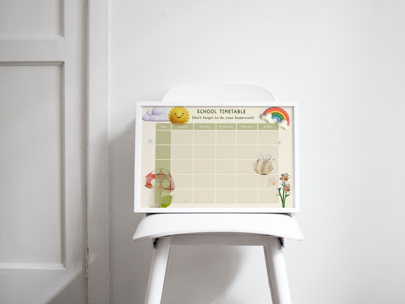 Printable School Timetable - Organize, Plan, & Shine! - Etsy