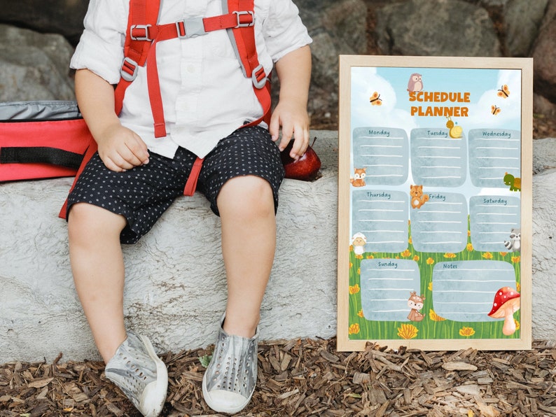 Printable Animal Schedule Planner for Children - Sizes A4,A3 ...