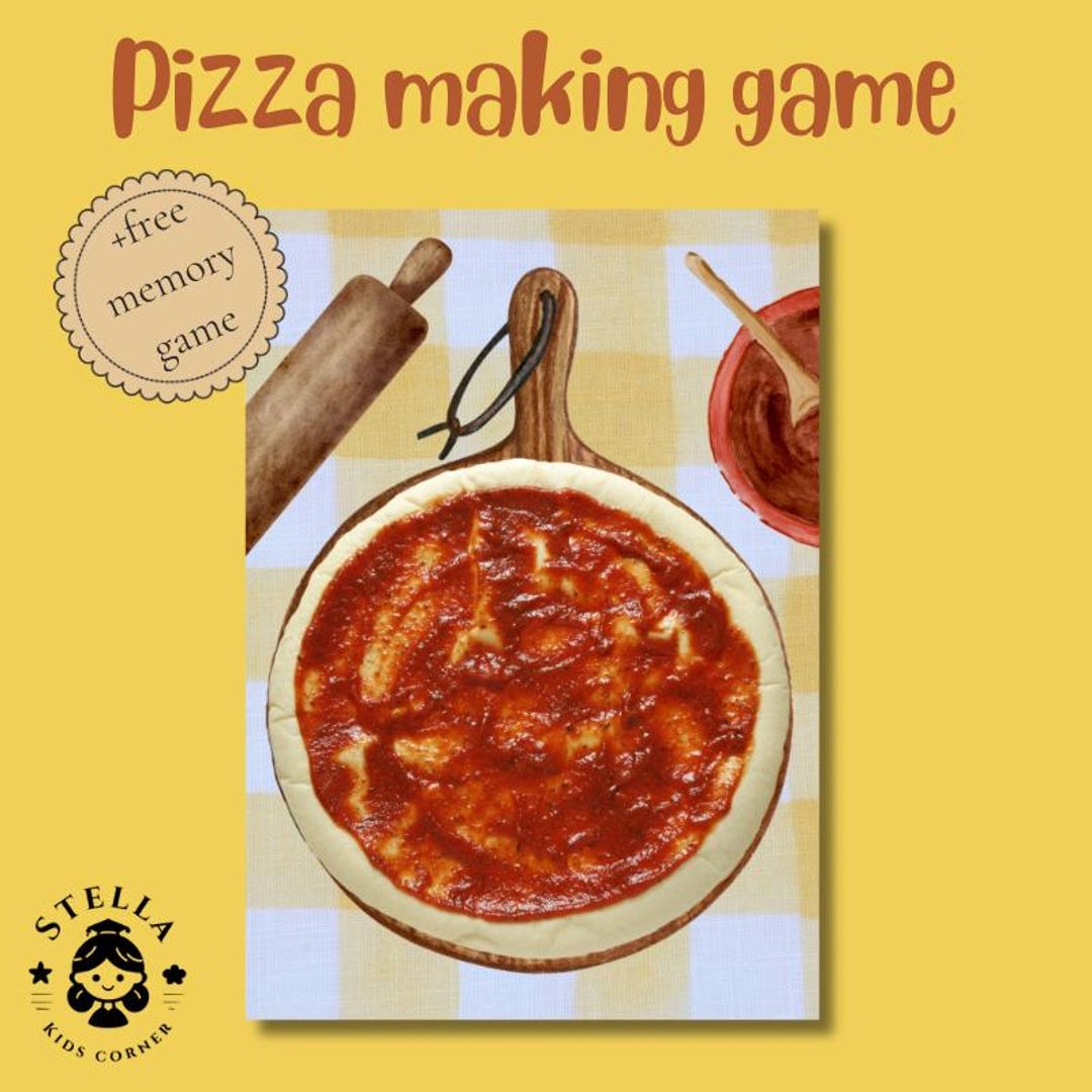 Printable Pizza Making Game for Kids, Cut and Paste, Digital - Etsy