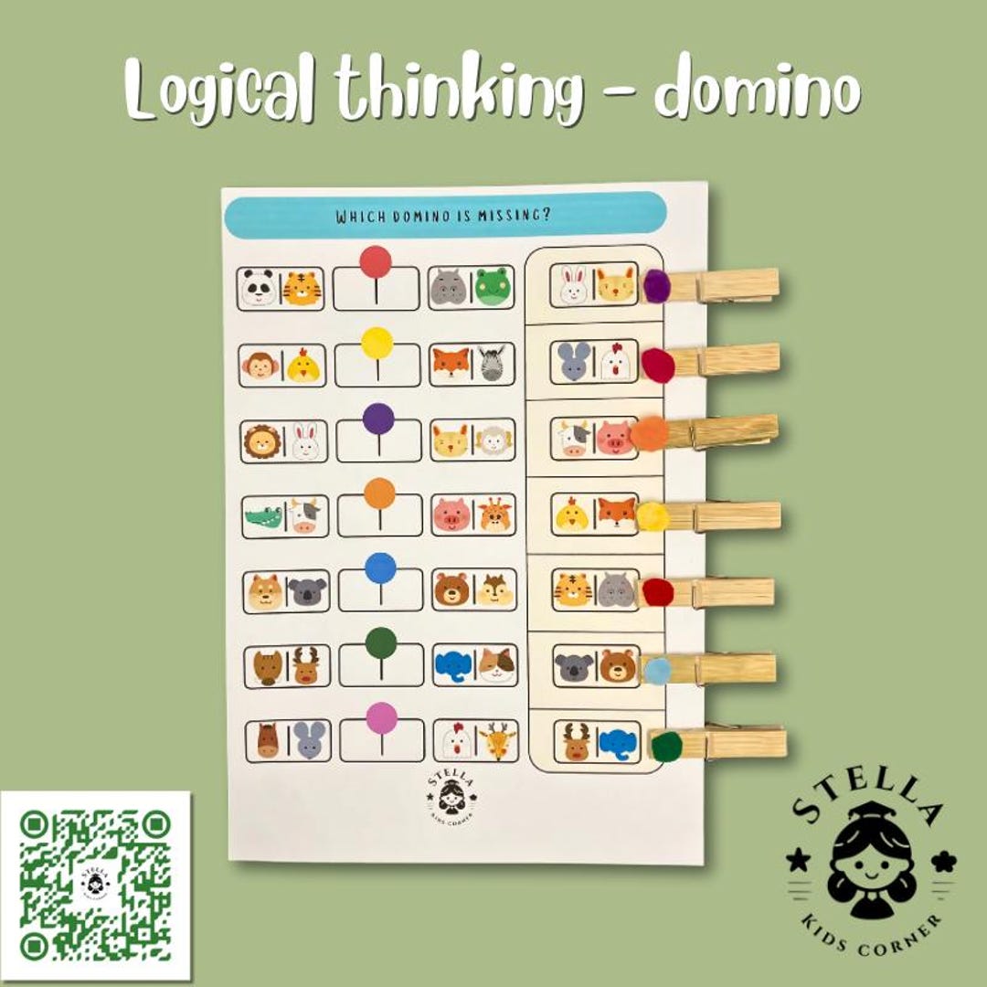 Printable Domino Matching Worksheets | Color-coded Activity for Kids ...