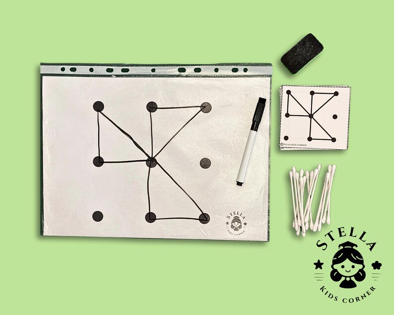 Printable Dot Connection Game for Kids | Digital Pattern Cards for Fine ...