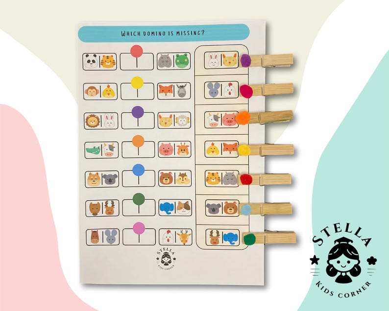 Printable Domino Matching Worksheets | Color-coded Activity for Kids ...