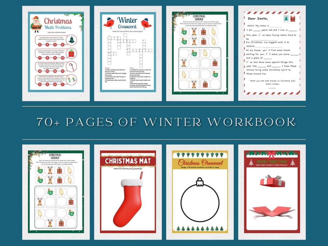 Winter, Christmas Digital Workbook for Children, Ages 6-10, Download ...