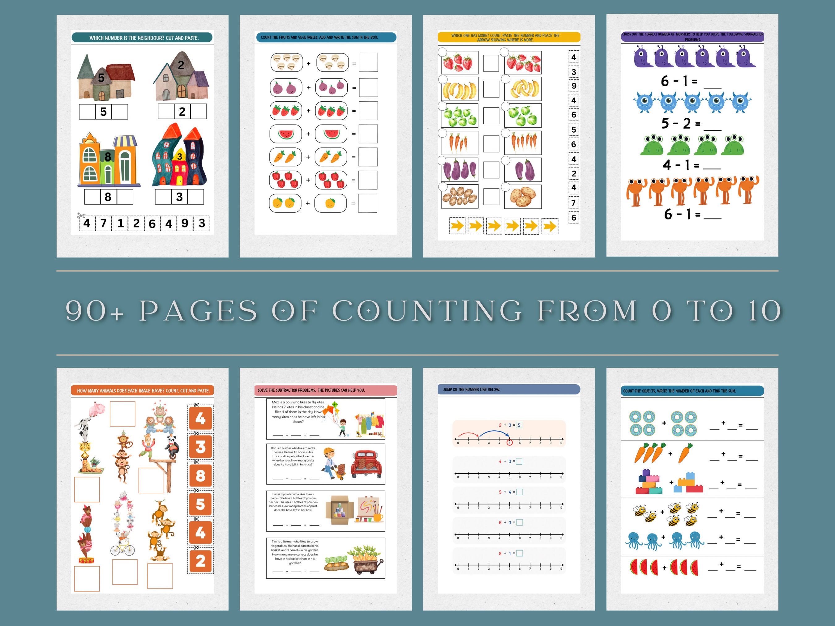 Counting Digital Workbook-numbers From 0-10-toddler, Kindergarten ...