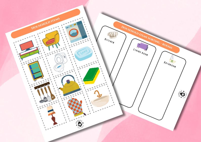 Printable Sorting Game for Kids Digital Activity Animals, Fruits ...