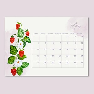 2025 Printable Calendar With Flower Illustrations Digital Download ...