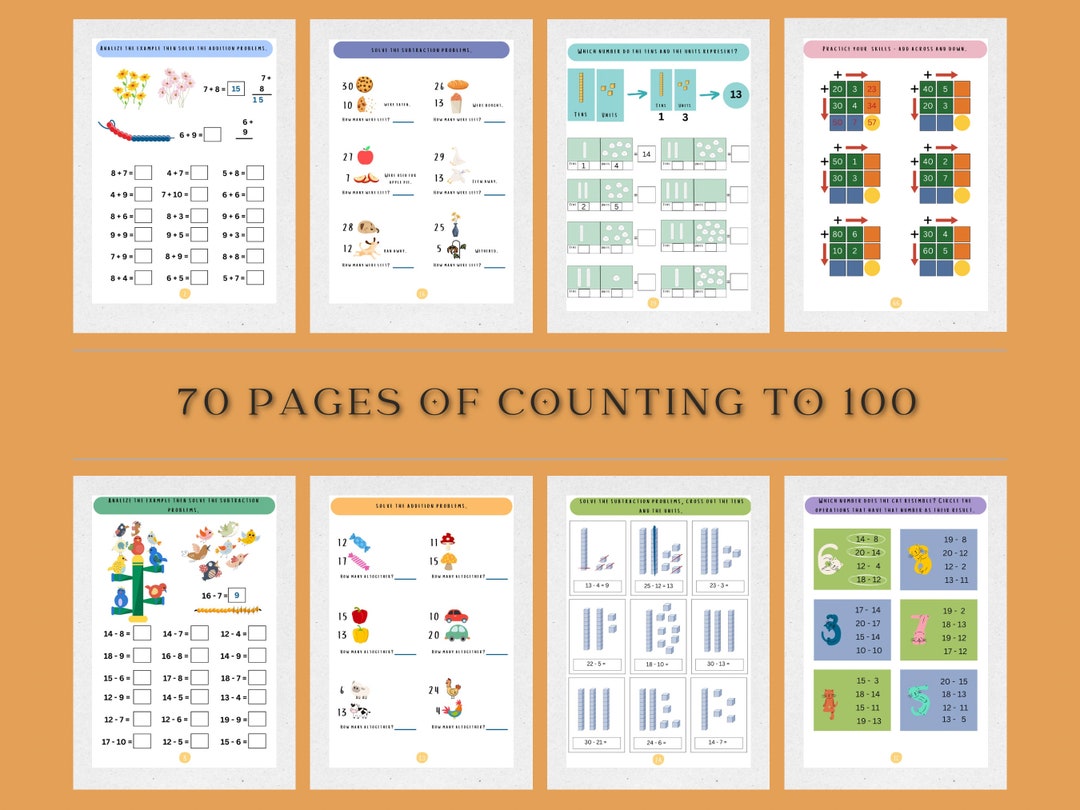 Printable Counting to 100 Workbook | Digital Math Exercises for Kids ...