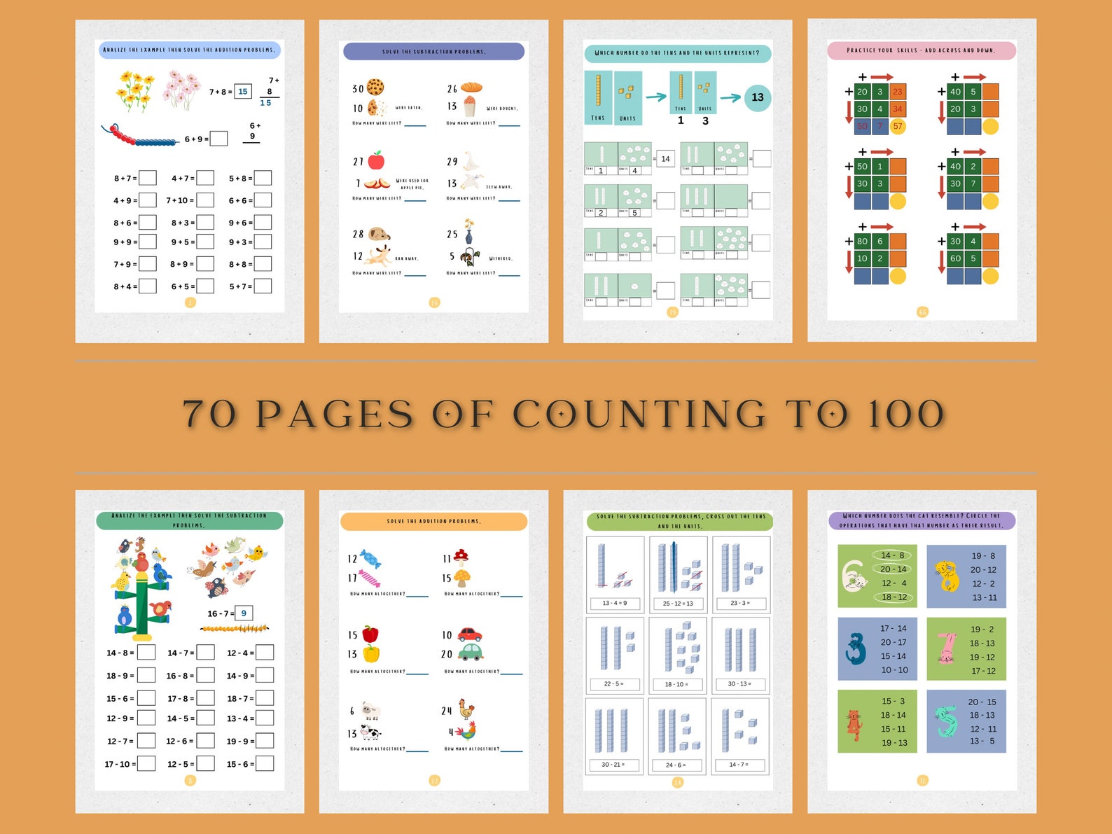 Printable Counting to 100 Workbook | Digital Math Exercises for Kids ...