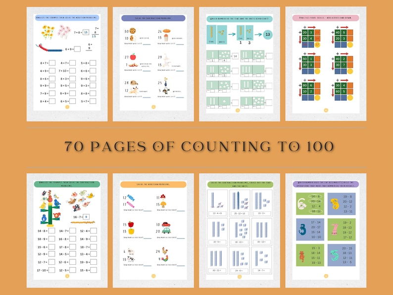 Printable Counting to 100 Workbook | Digital Math Exercises for Kids ...