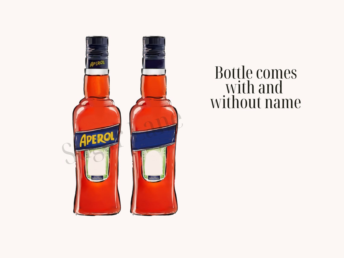 Hand Drawn Aperol Spritz Cocktail Clip Art | Watercolor Signature ...