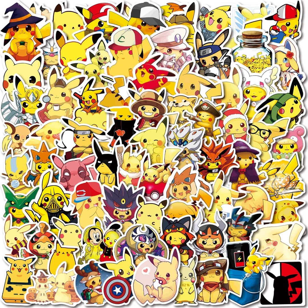 20/30/50 Pikachu Stickers Pack Cartoon Stickers Girl Sticker - Etsy