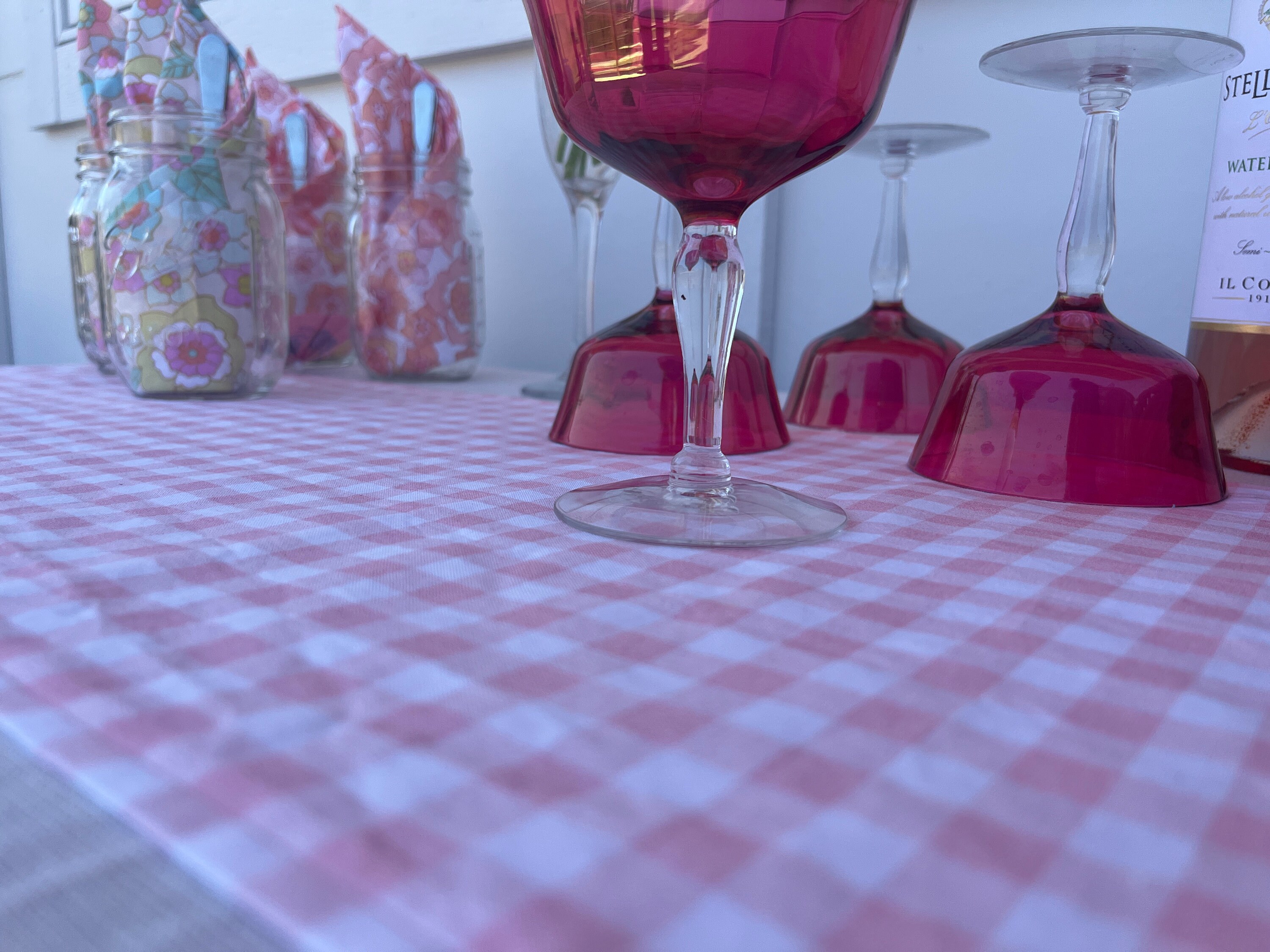 Pink Gingham Table Runner - Etsy