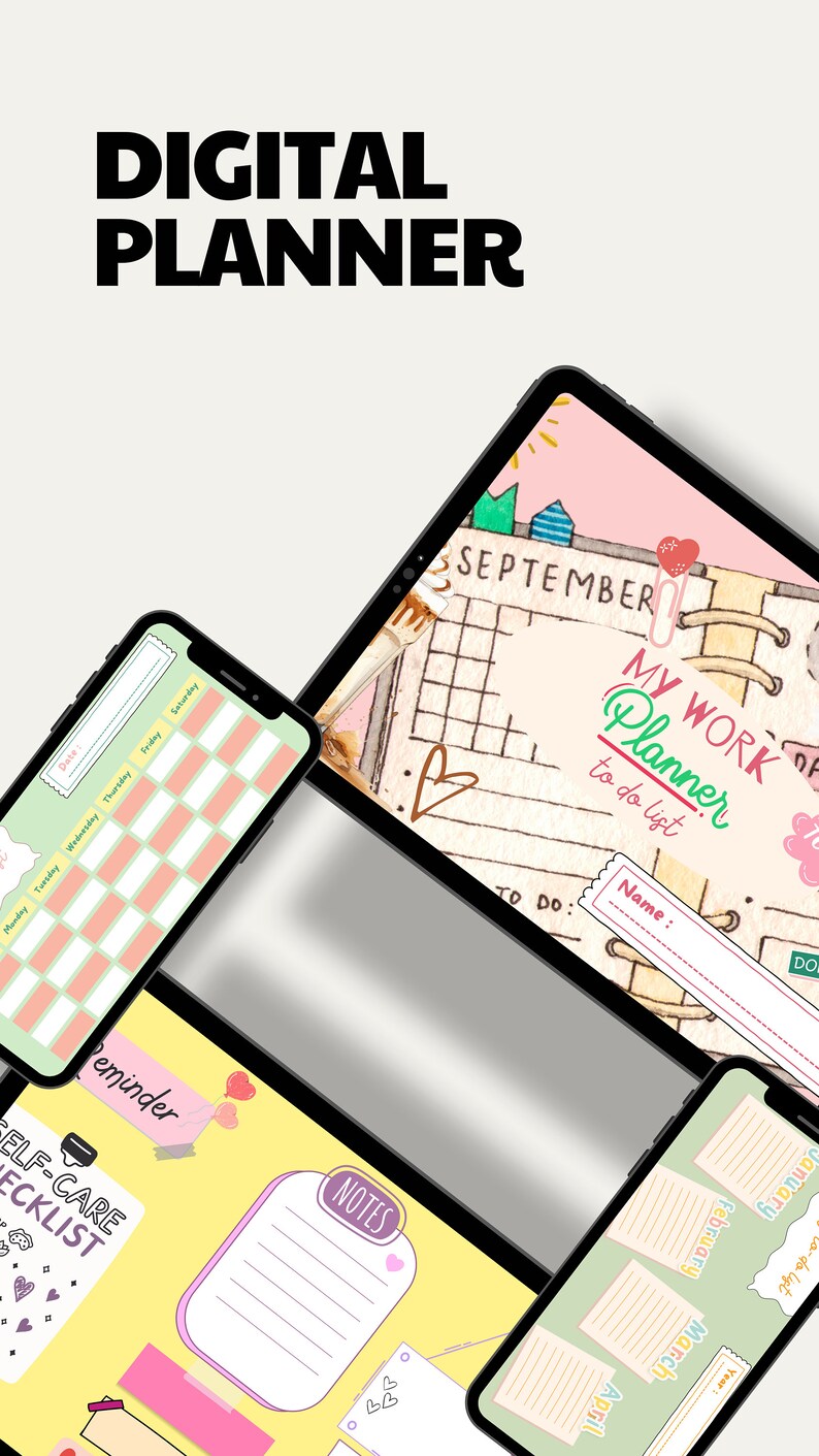 CUTE DIGITAL PLANNER - Etsy