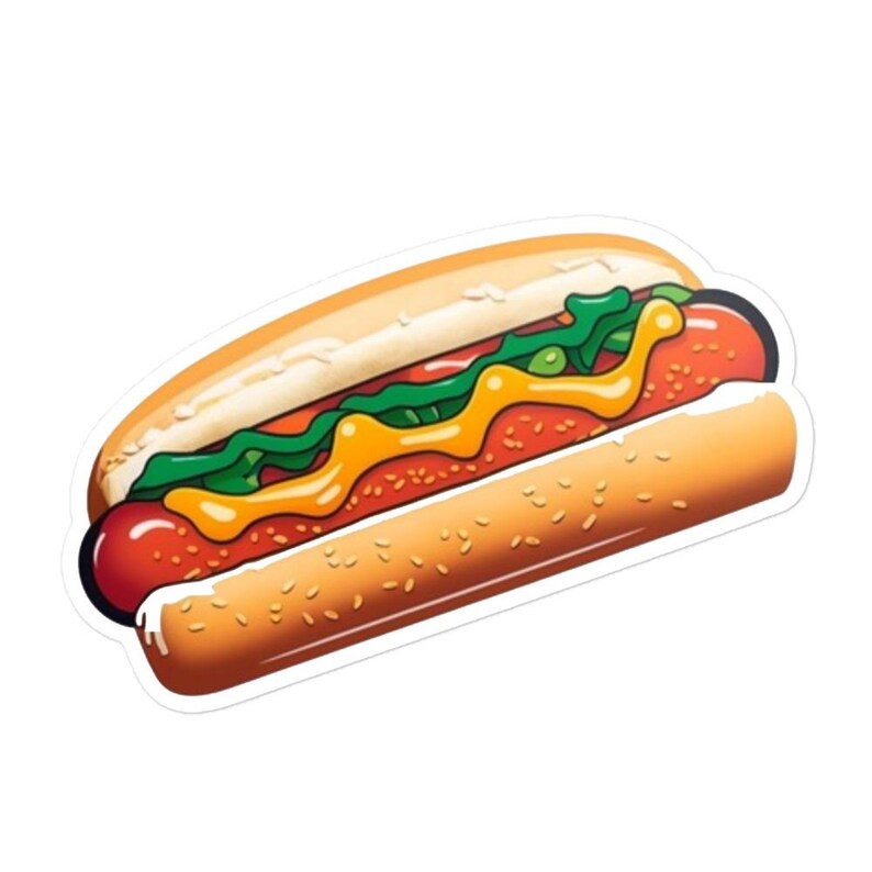 Hot Dog Sticker - Etsy